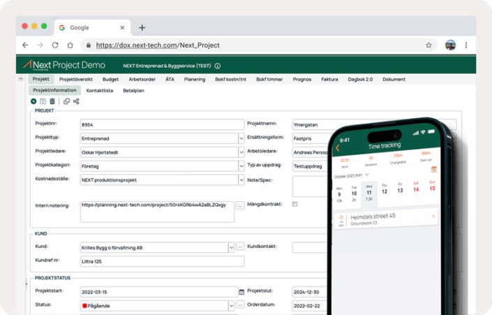 Projekthanteringssystem för bygg | Next One Technology